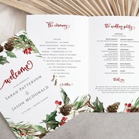 Editable Concert Program Template - Red Christmas Lights Bokeh - Etsy