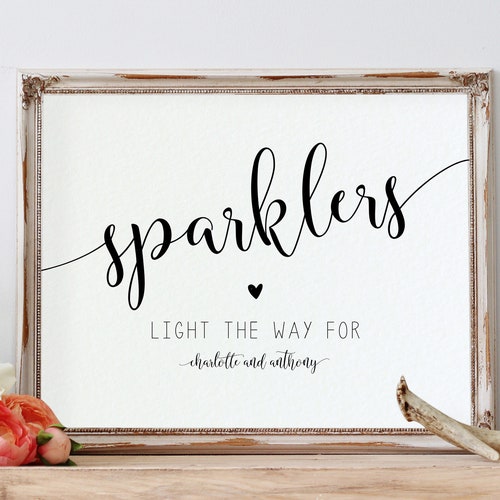 Sparklers Printable Sparkler Sign Template Wedding Sparklers | Etsy