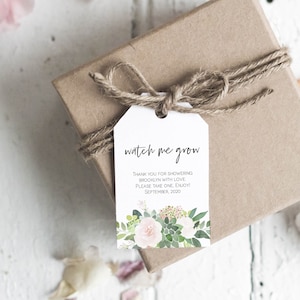 Watch Me Grow Tag Template, Succulent Favor Tag Template, Printable ...