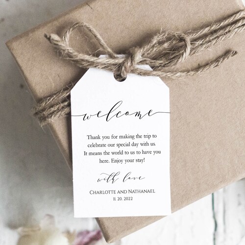 Welcome Tags Wedding Welcome Tag Template Large Printable - Etsy