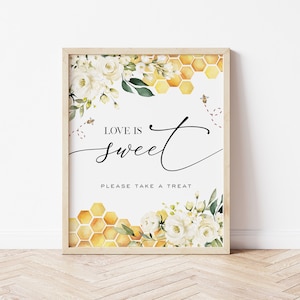 Love is Sweet Sign, Bee Love is Sweet Sign, Shower Favor Sign, Dessert ...