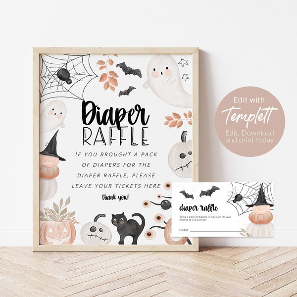 Diaper Raffle Sign Halloween - Etsy