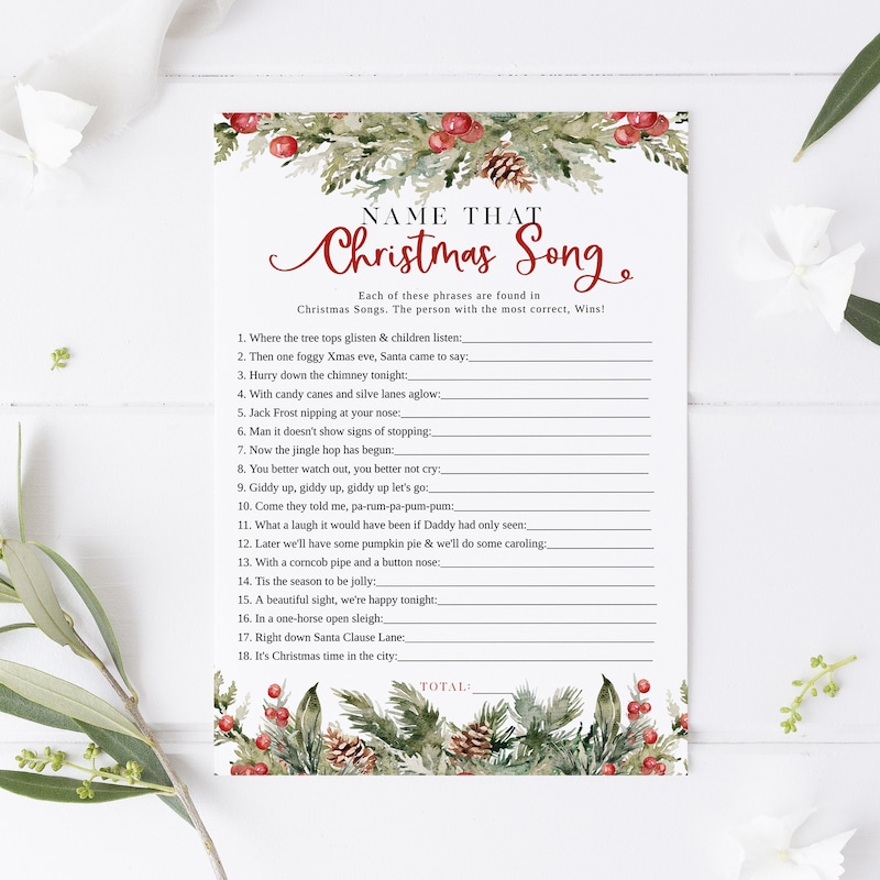 Christmas Song Game - Etsy