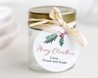 Round Label Template Christmas - Etsy