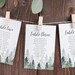 Pine Trees Seating Chart Cards, Seating Chart Wedding, Winter Seating ...
