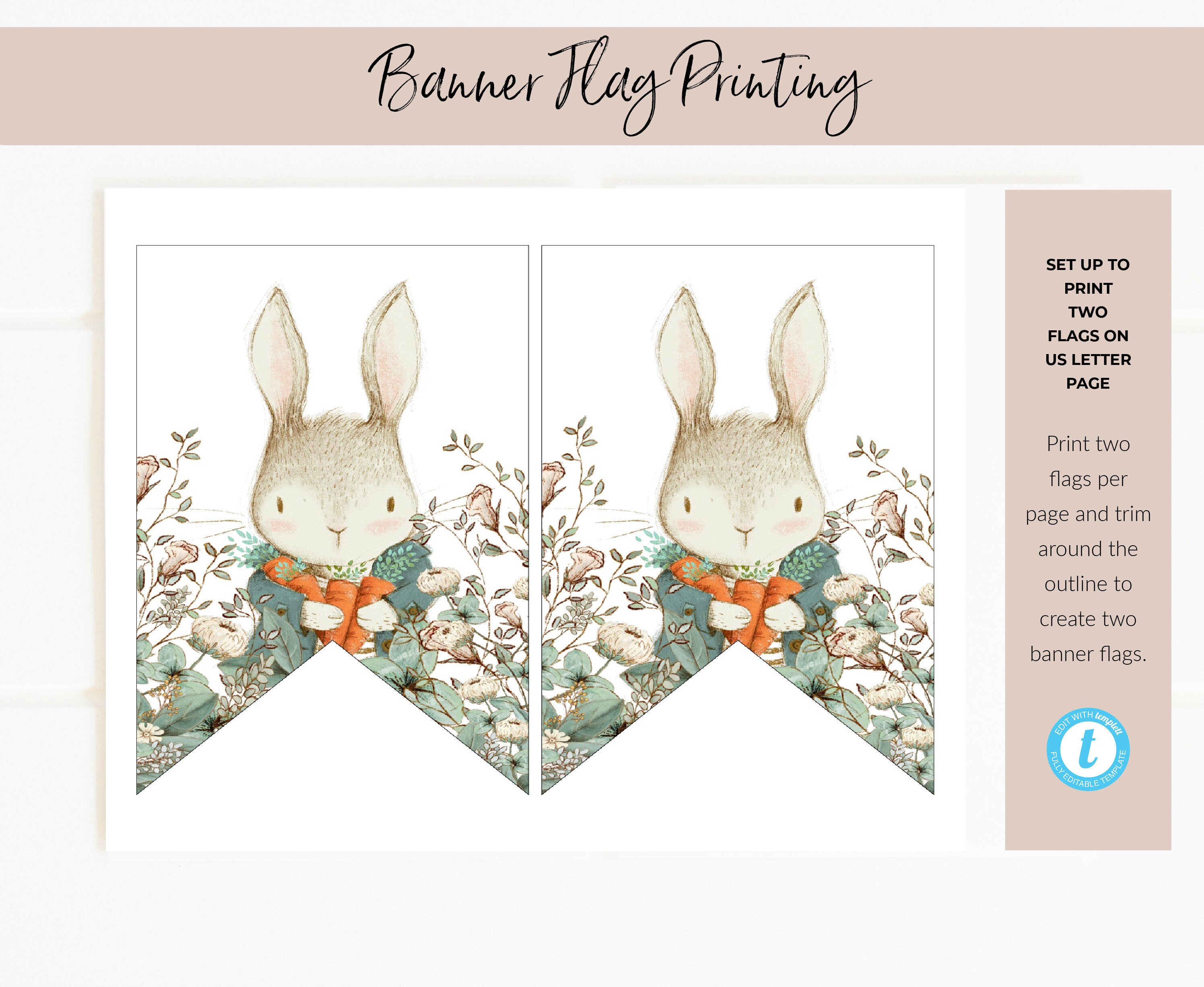 Bunny Baby Shower Banner Rabbit Baby Shower Decorations | Etsy