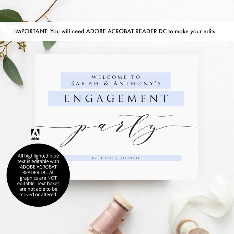 Welcome Sign Printable Script Welcome Poster Template | Etsy