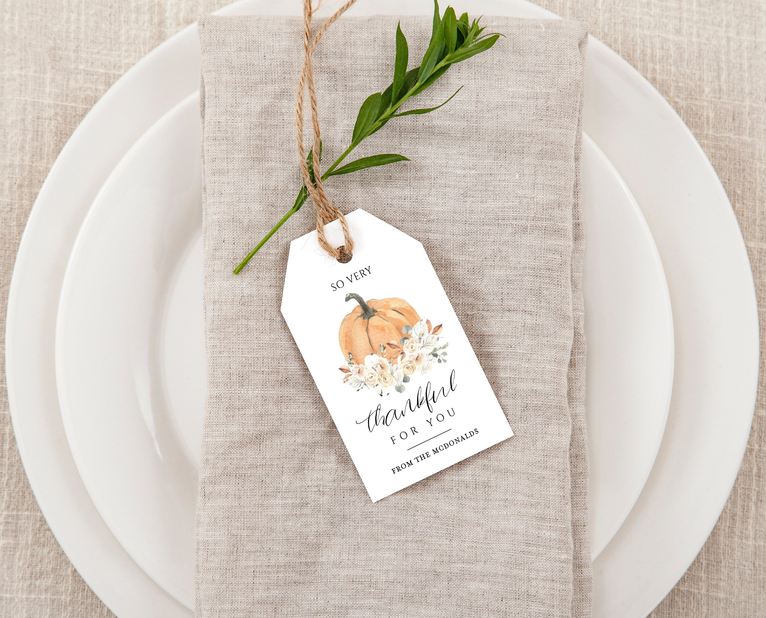 Fall Thankful Gift Tag, Printable Thankful Tag, Friendsgiving Tag ...