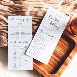 Minimalist Wedding Timeline Program, Editable Wedding Ceremony Program ...