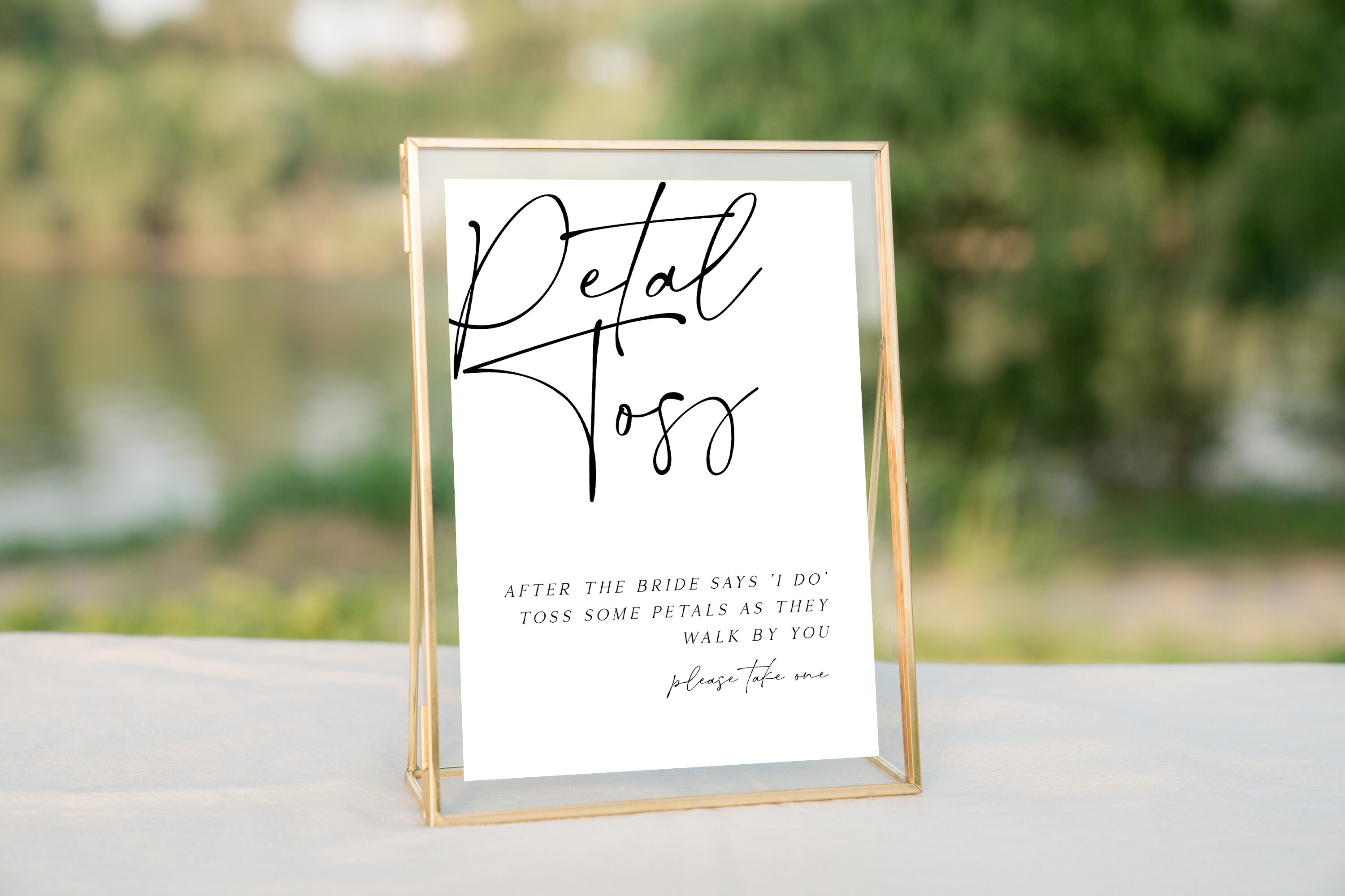Mimimalist Petal Toss Sign, Wedding Petal Toss Sign, Editable Wedding ...