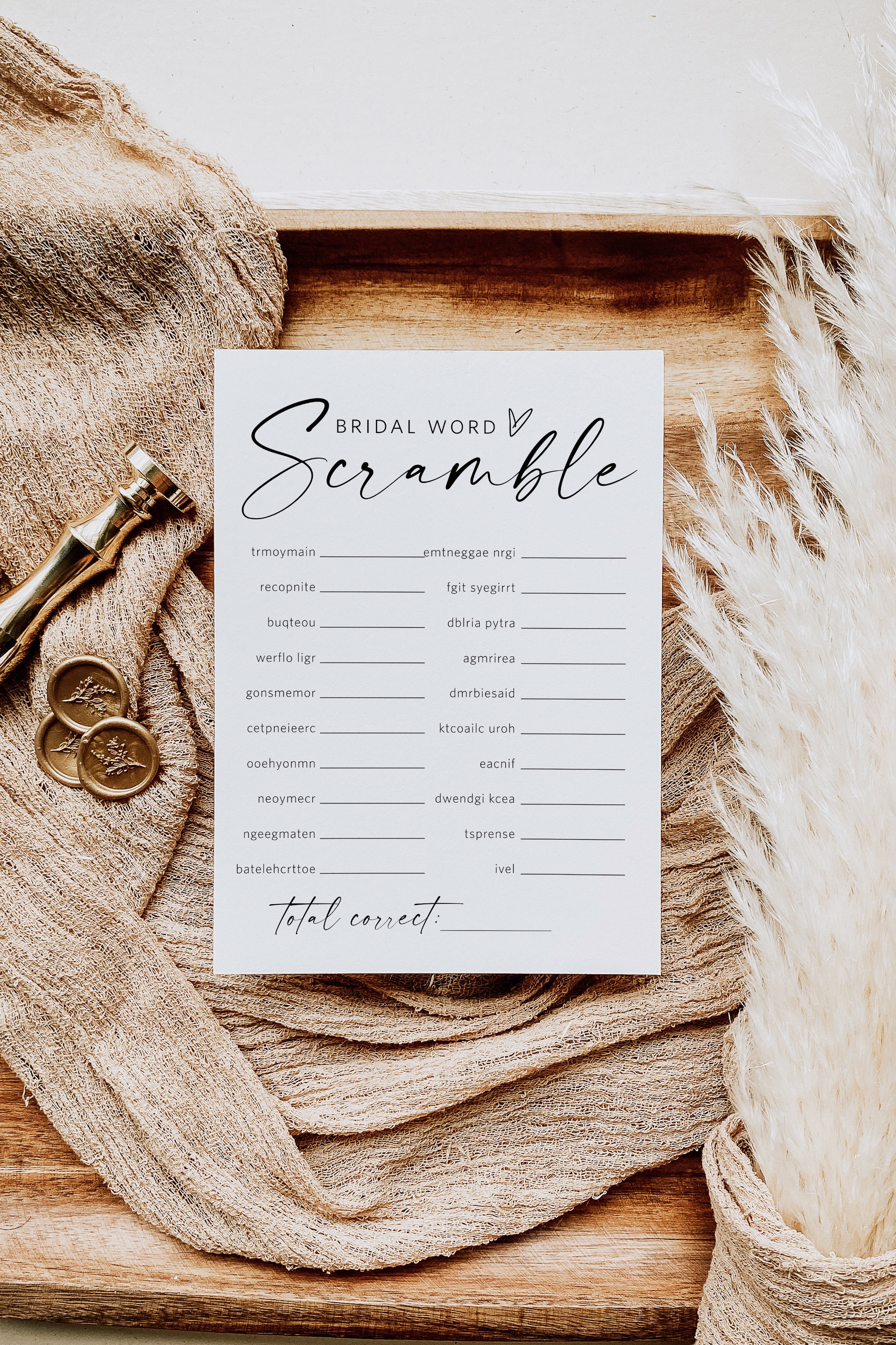 Minimalist Baby Word Scramble Game, Modern Baby Shower Game, Editable ...