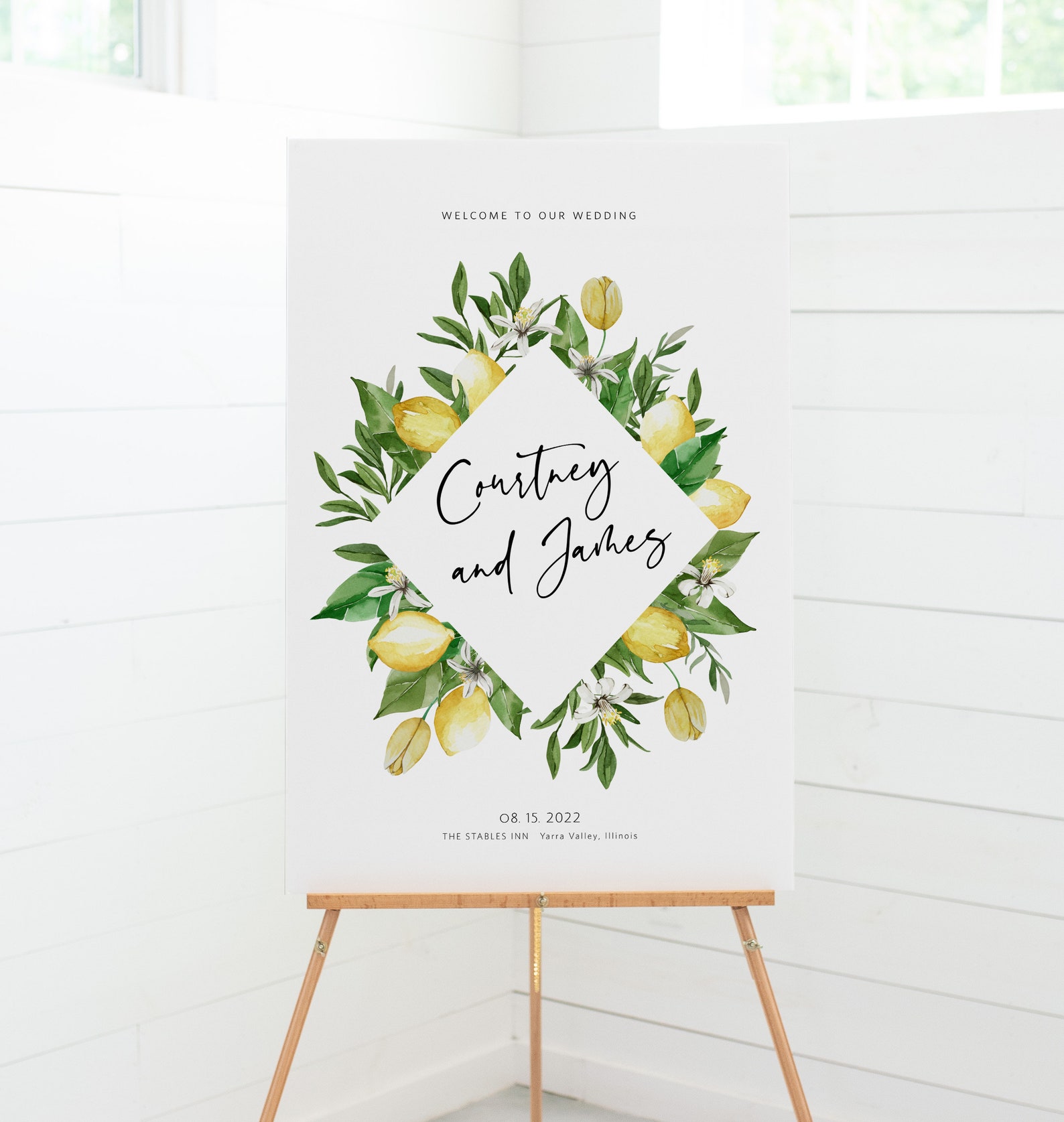 Lemon Welcome Sign, Citrus Welcome Poster, Printable Welcome Sign ...