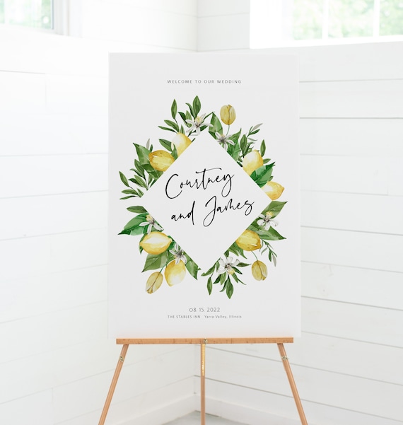 Lemon Welcome Sign Citrus Welcome Poster Printable Welcome | Etsy