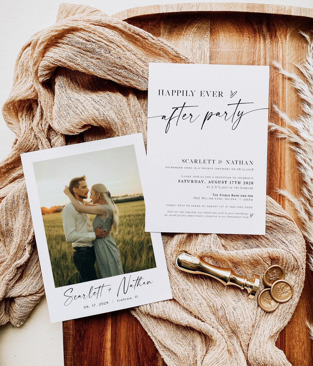 Happily Ever After Party, Elopement Announcement, Reception Invitation ...