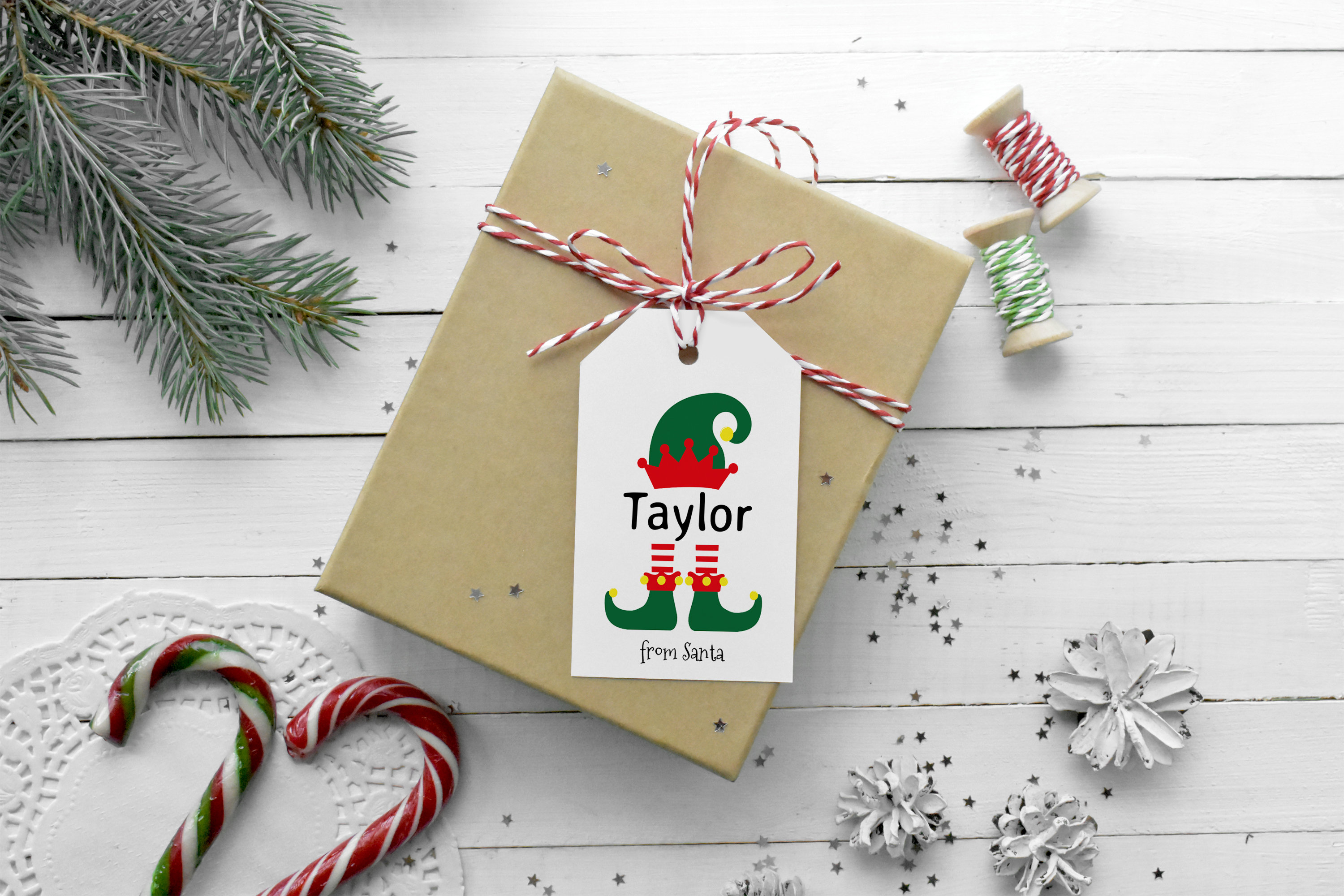 Christmas Elf Tags Elf Name Tag Christmas Tag Template - Etsy