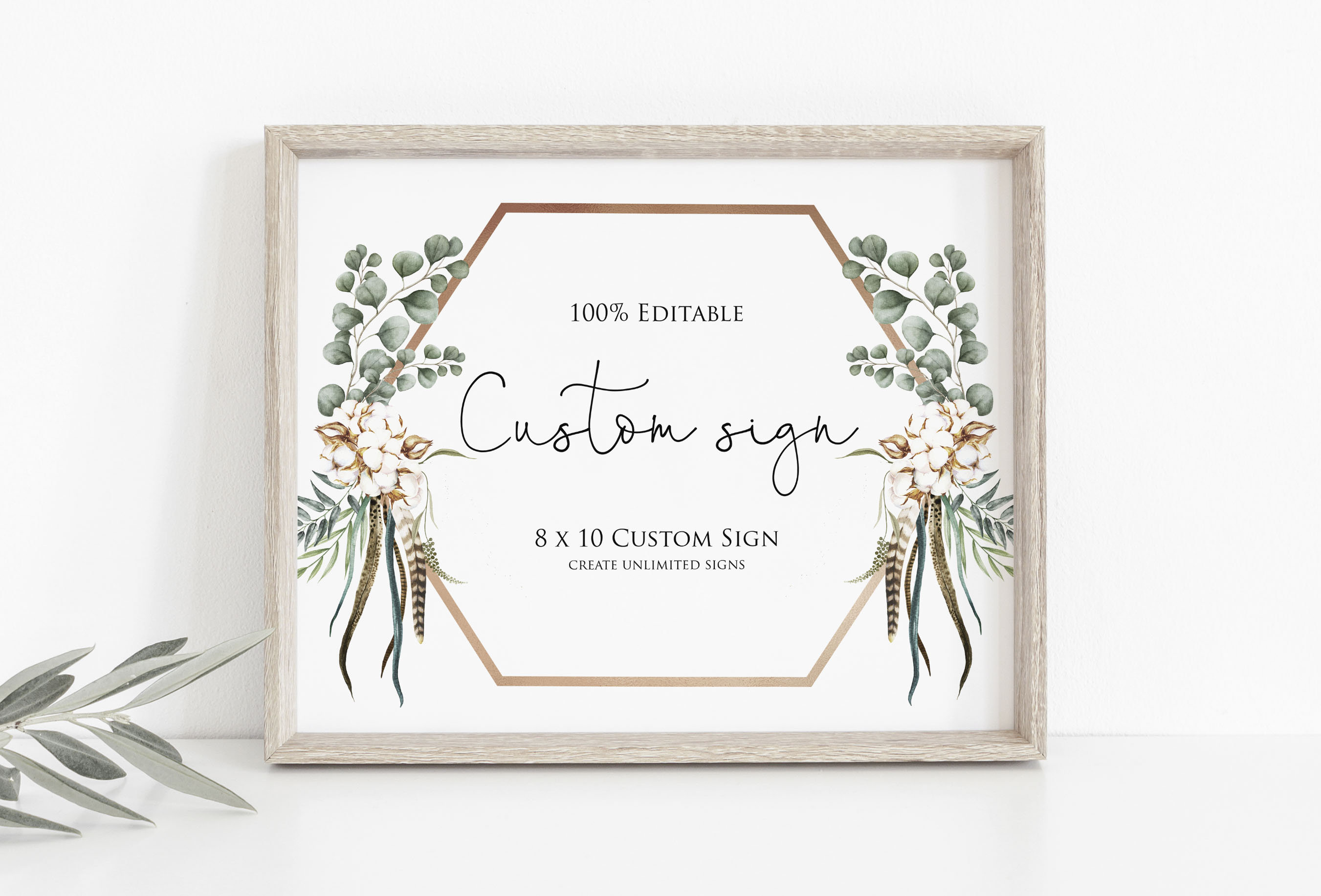Boho Custom Sign, (portrait and Landscape), Editable Sign Template ...