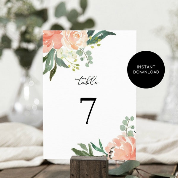 Peach Table Numbers - Etsy