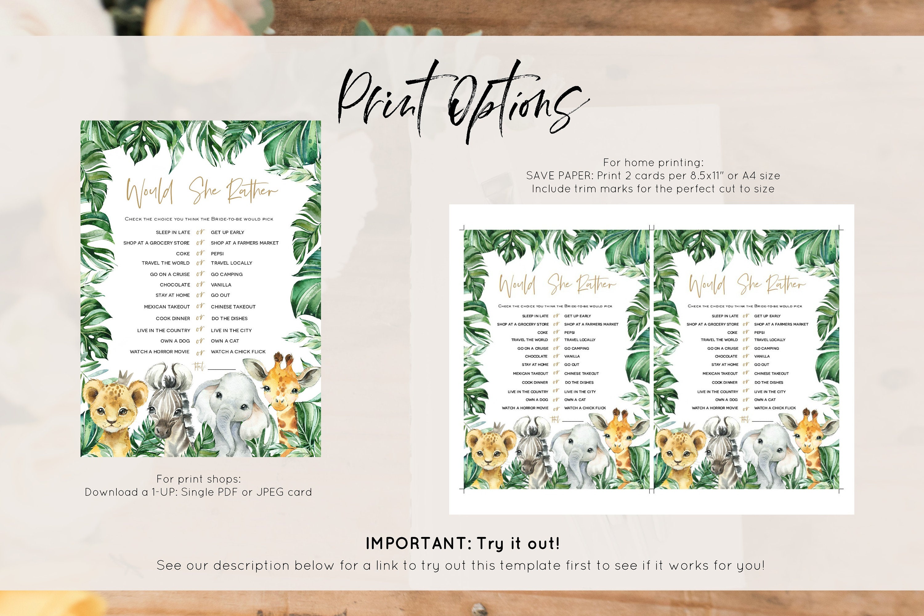 Baby Animal Names Baby Shower Game Jungle Baby Shower Games | Etsy