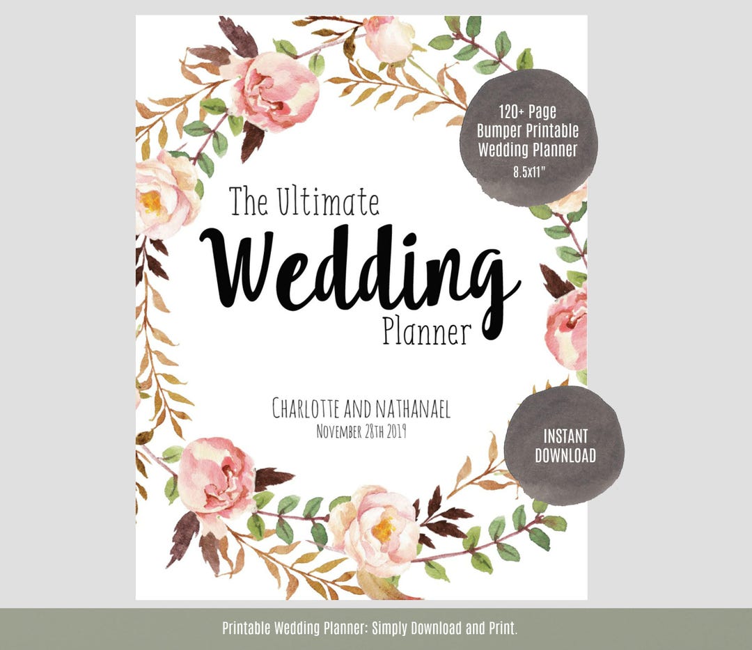 Wedding Planner, Printable Wedding Planner, Wedding Binder, DIY ...