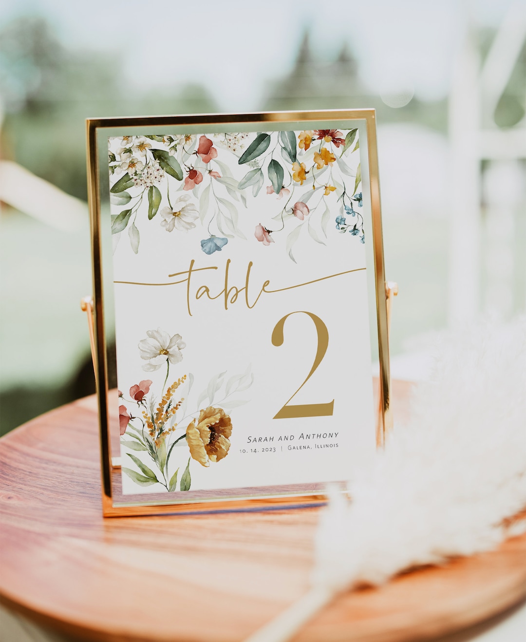 Wildflower Wedding Table Numbers, Floral Table Numbers, Templett Table ...