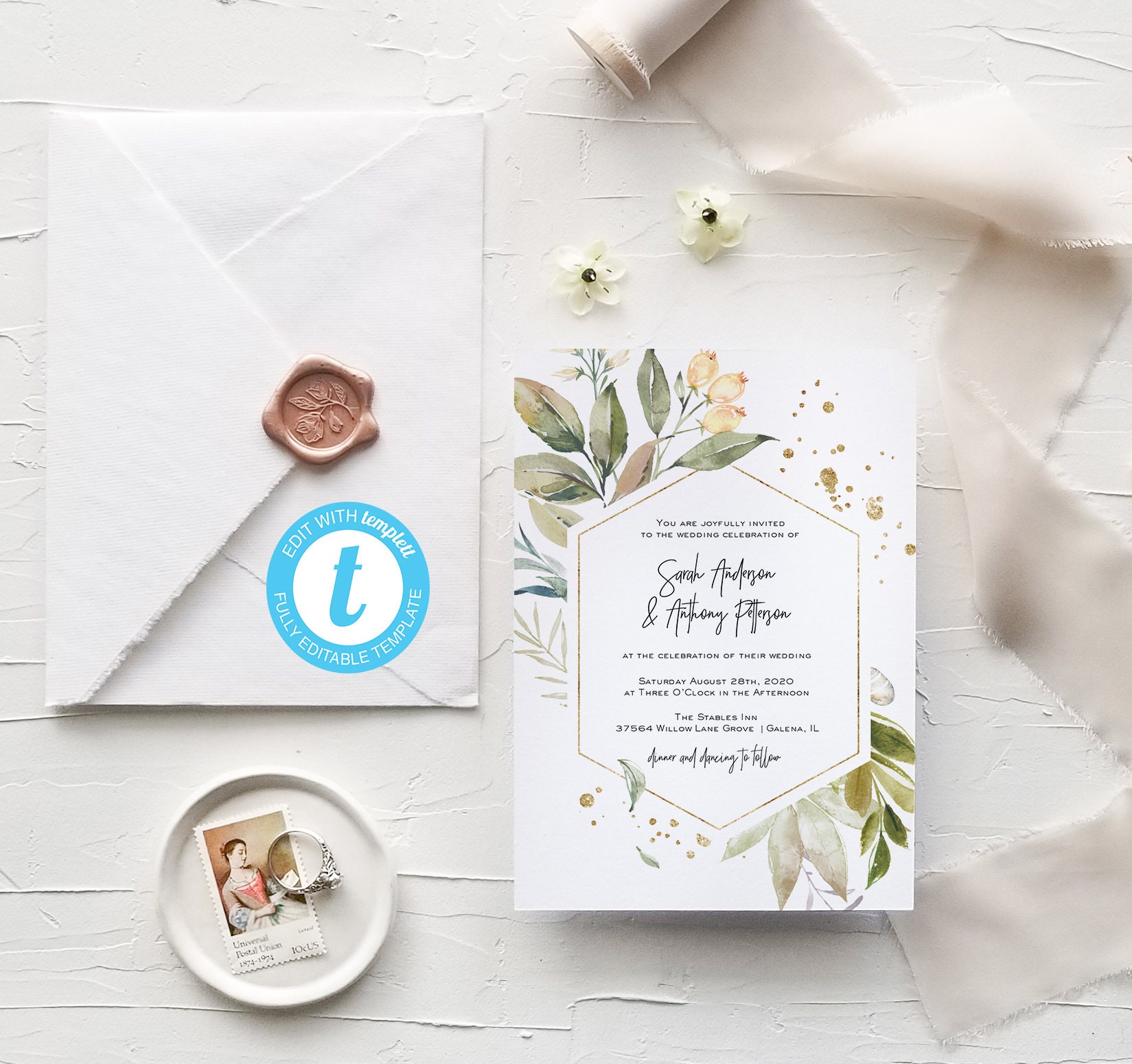 Boho Wedding Invitation Wedding Invitation Suite Printable | Etsy