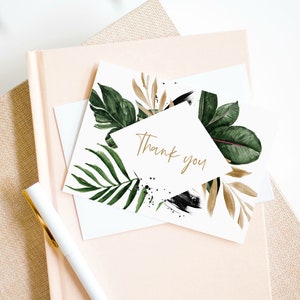 Tropical Thank You Card, Printable Thank You, Folded Thank You Note ...