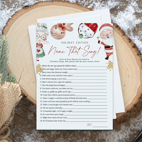 Christmas Song Game - Etsy