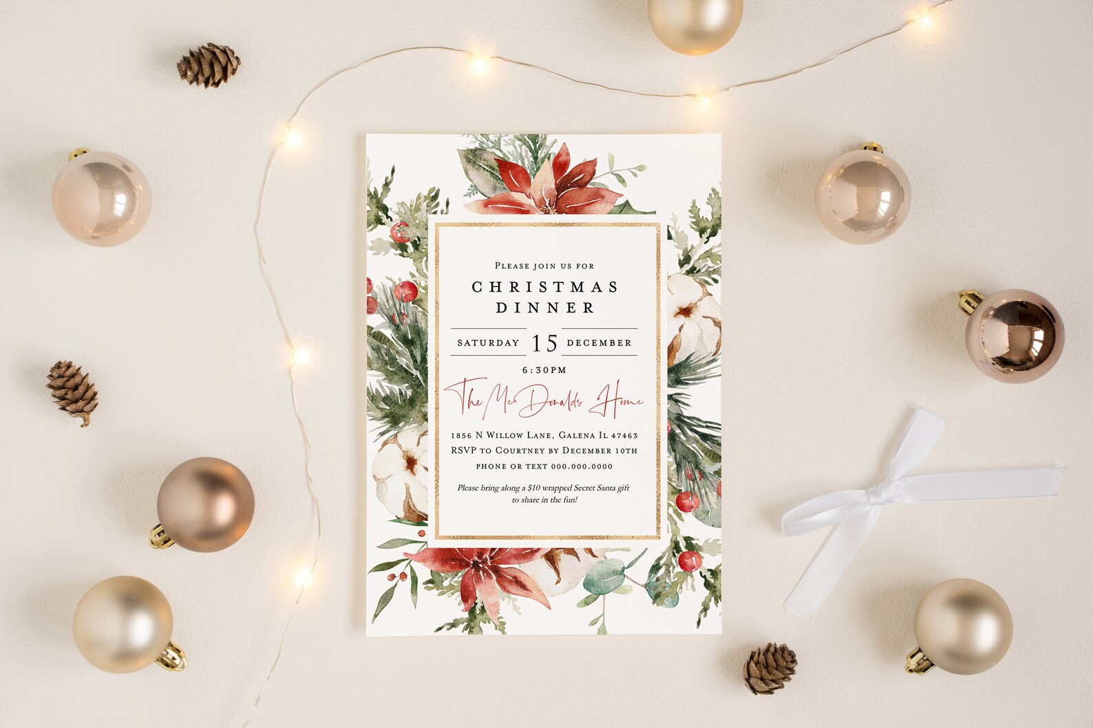 Christmas Party Invitation Rustic Christmas House Party - Etsy