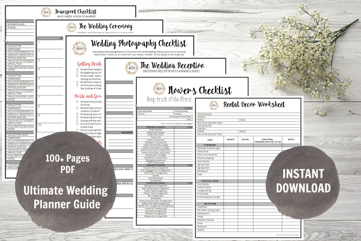 Wedding Planner Bundle, Printable Wedding Styling Guide, Decorating ...