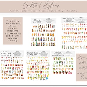 Script Drinks Sign, Printable Bar Menu Template, Editable Bar Sign, 4 ...