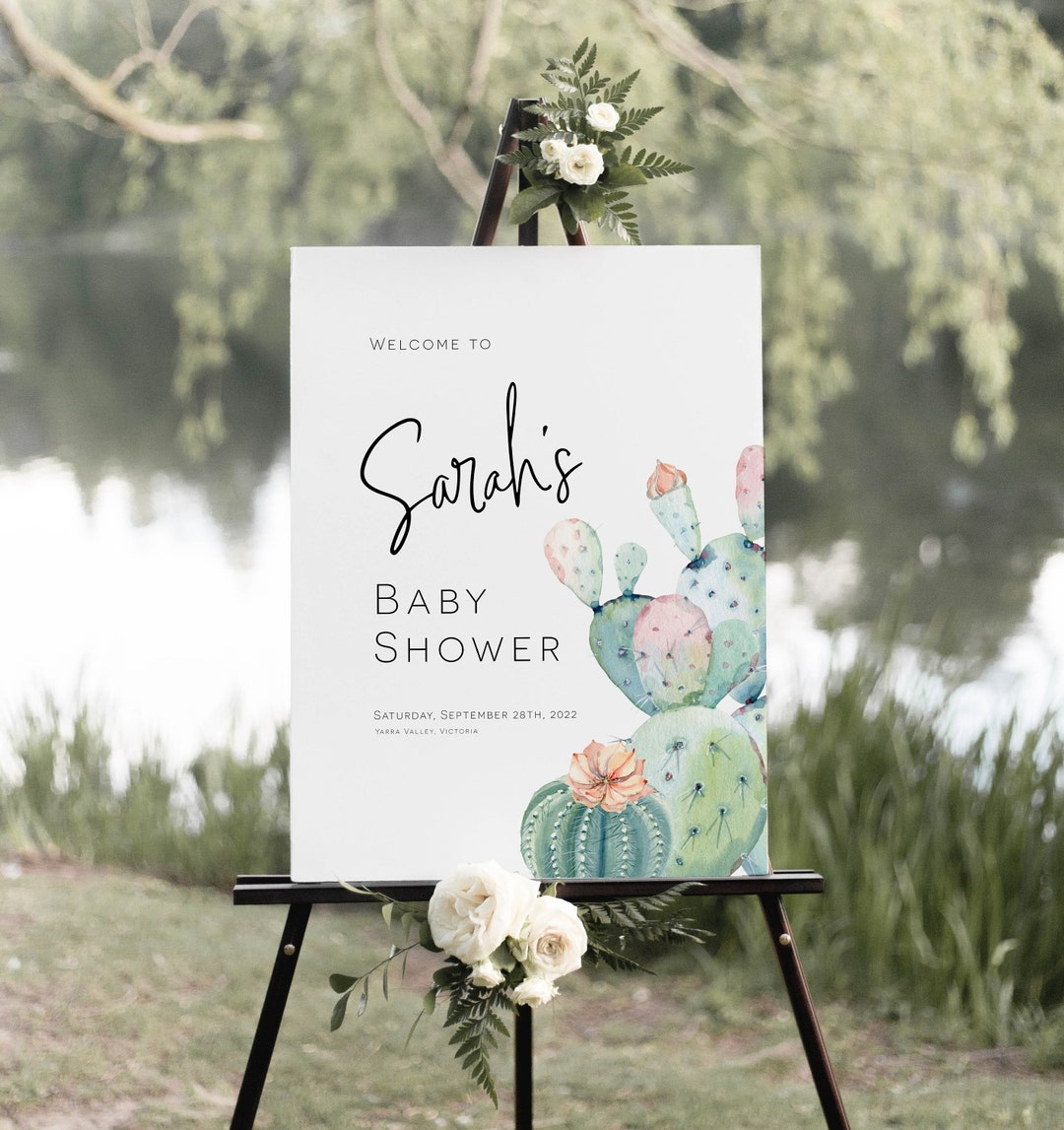 Cactus Welcome Sign, Summer Welcome Poster, Printable Cactus Welcome ...