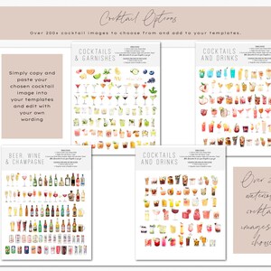 Script Drinks Sign Printable Bar Menu Template Editable Bar - Etsy