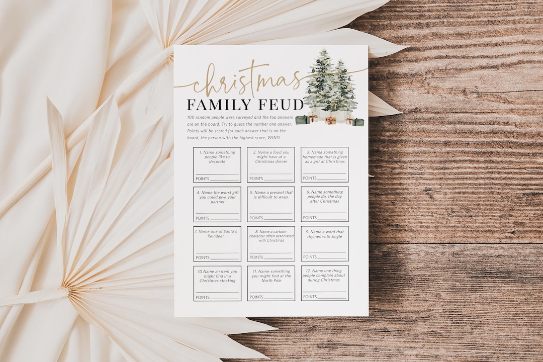 Christmas Family Feud Game, Printable Holiday Game, Editable Family ...