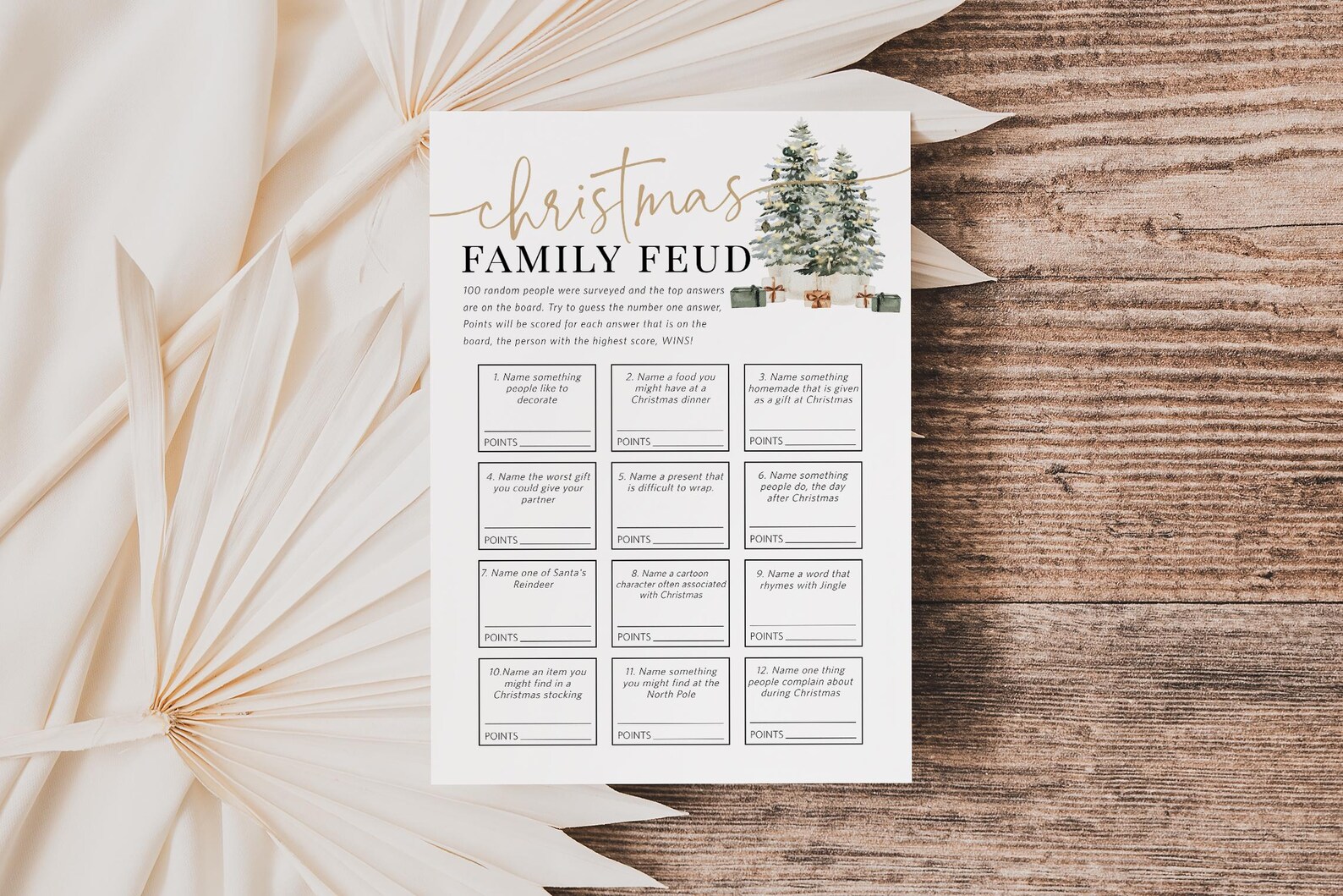 Christmas Family Feud Game, Printable Holiday Game, Editable Family ...