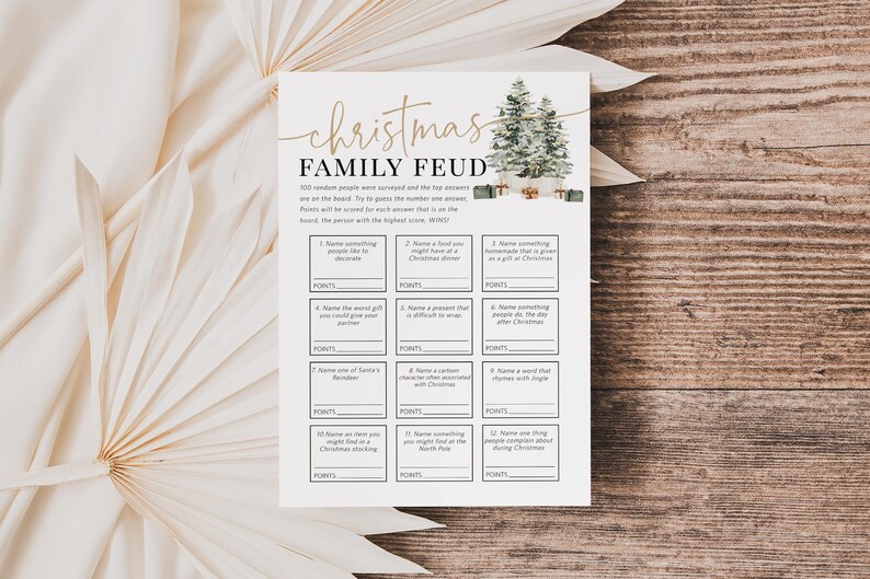 Christmas Family Feud Game, Printable Holiday Game, Editable Family ...