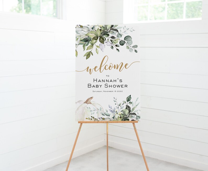 Pumpkin Welcome Sign Poster Shower Welcome Sign Fall Welcome - Etsy