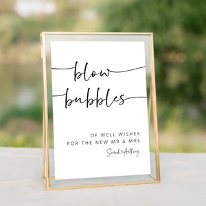 Blow Bubbles Wedding Sign Template, Wedding Sign Printable, Bubbles ...