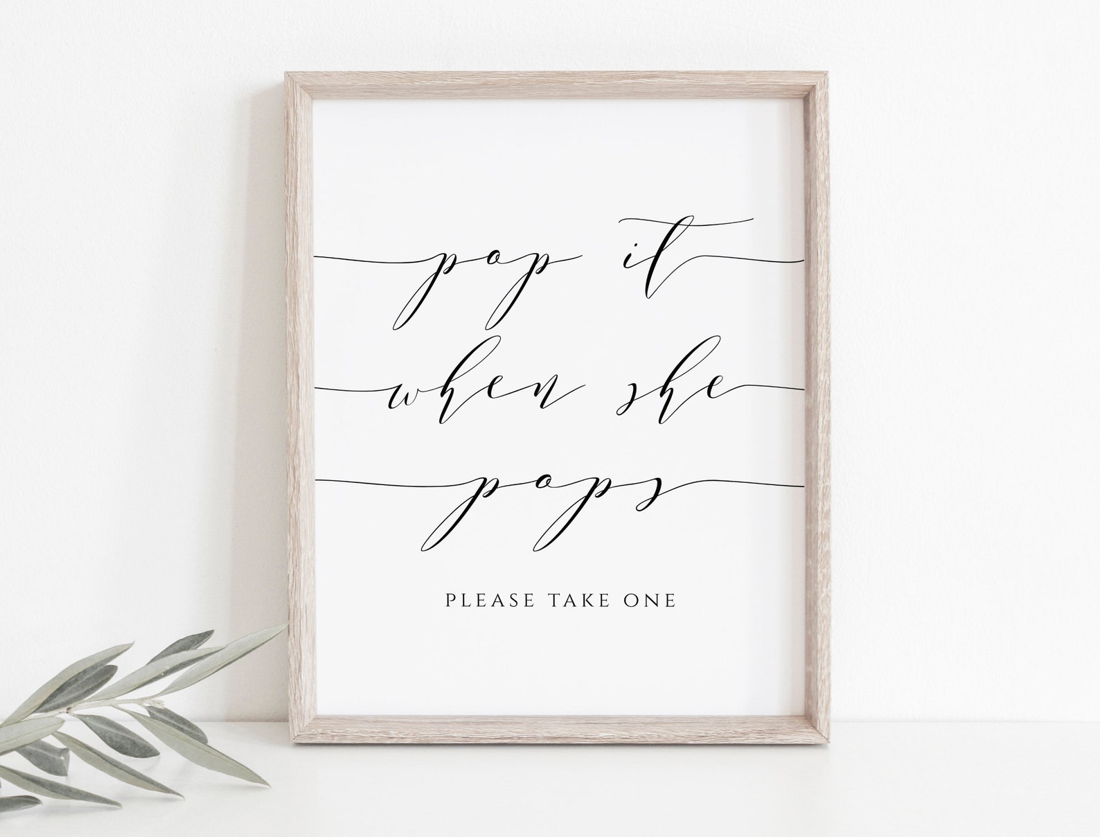 Script Pop It When She Pops Sign Printable Shower Favor - Etsy