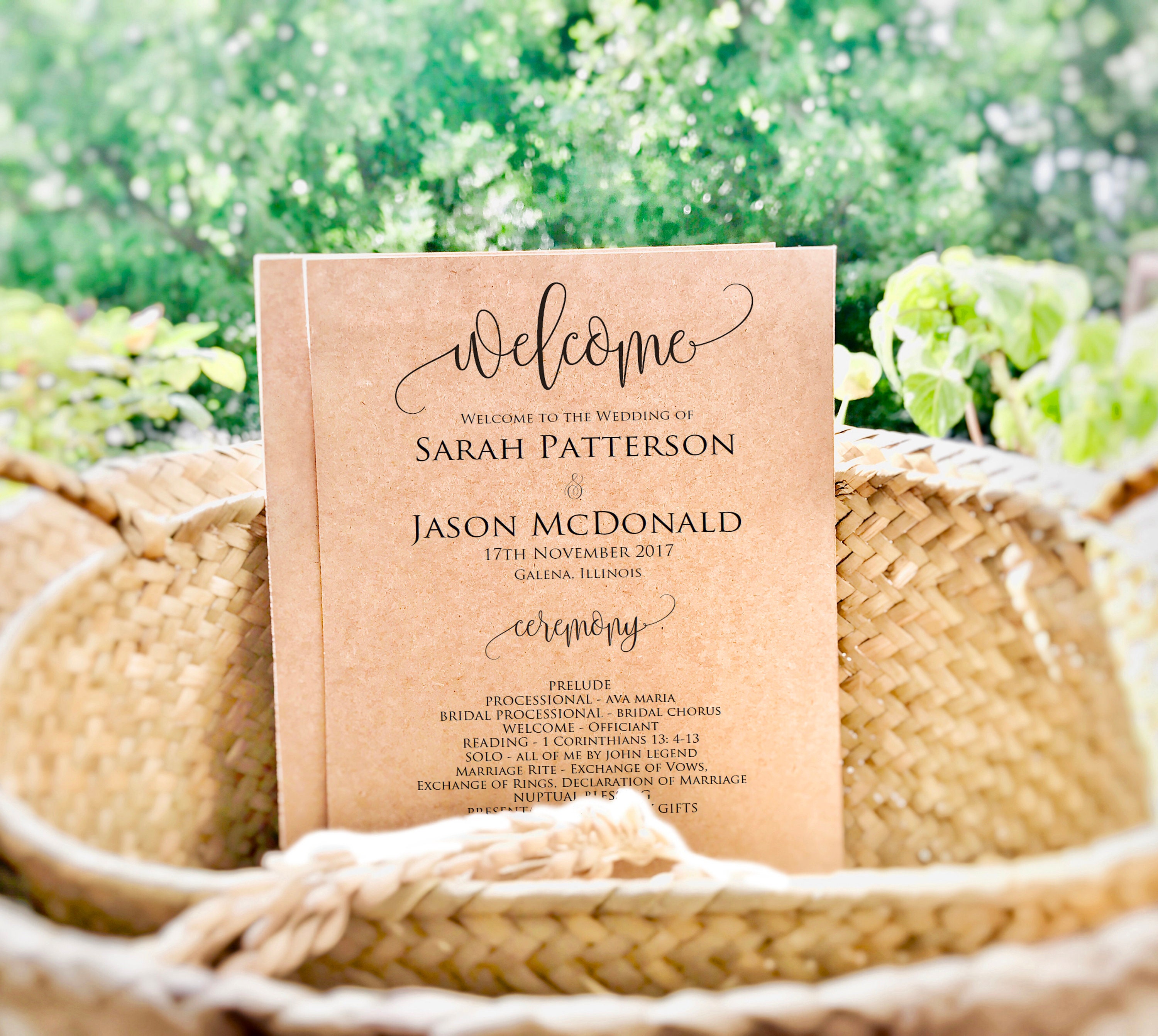 Rustic Wedding Program Printable Wedding Ceremony Program | Etsy