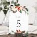 Christmas Table Numbers, Printable Table Numbers Template, Rustic ...