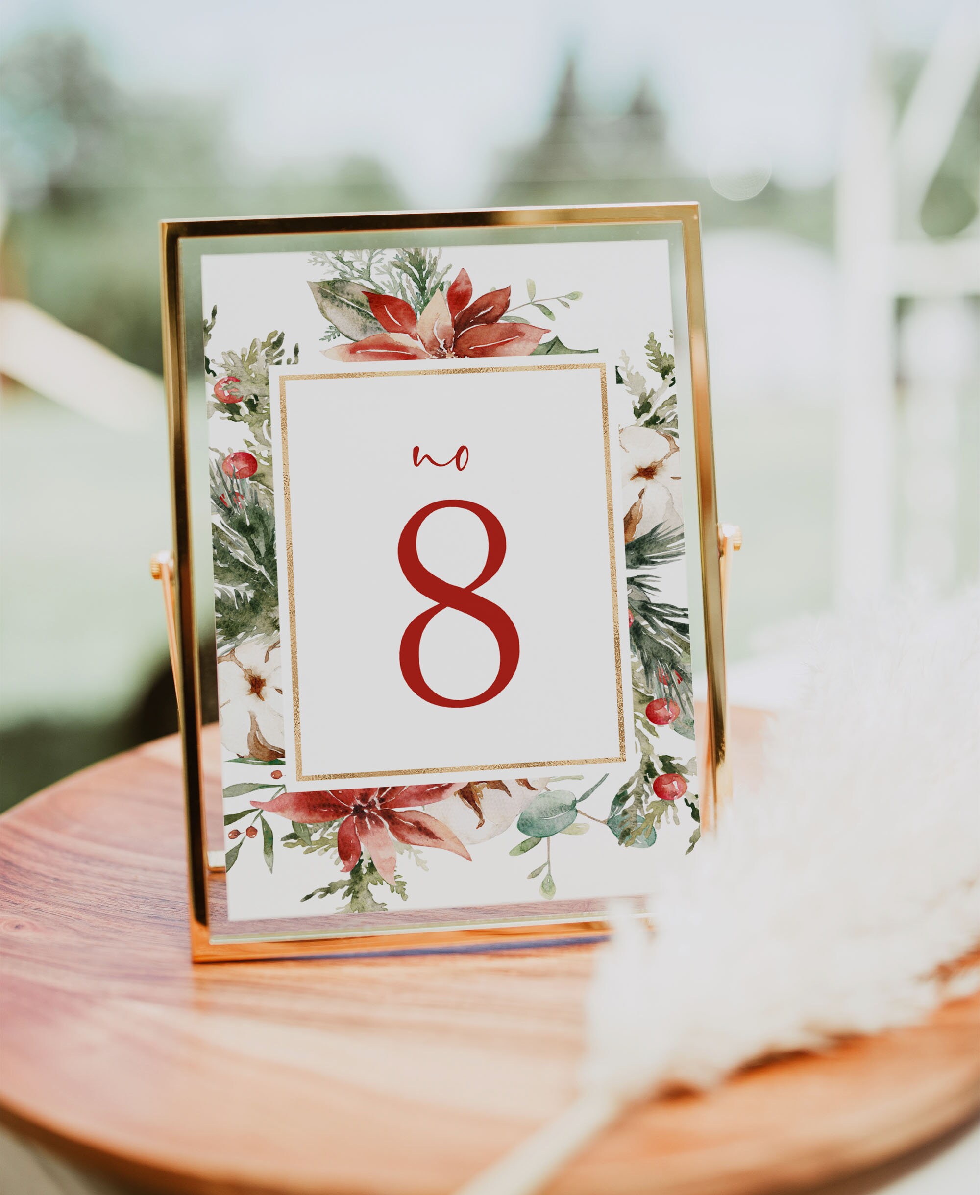 Christmas Table Numbers Printable Table Numbers Template | Etsy