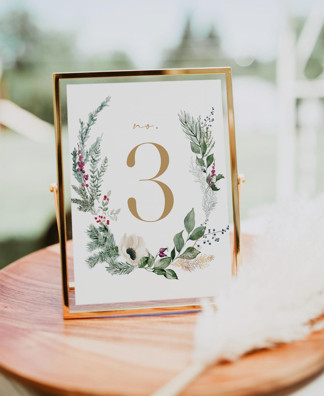 Christmas Printable Table Numbers, Holiday Table Numbers, 5x7 & 4x6 ...