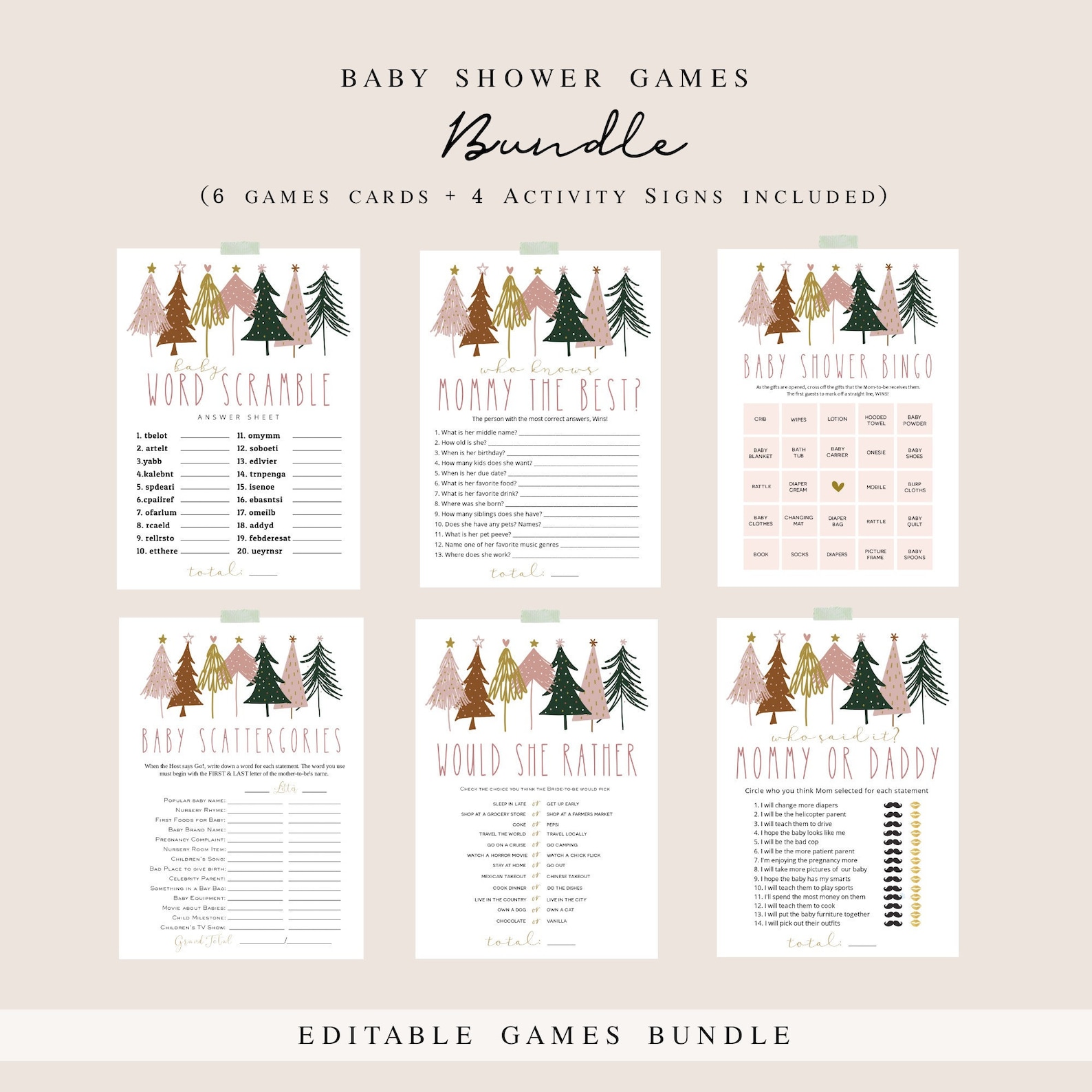 Baby Shower Game Bundle Christmas Baby Shower Games Games - Etsy