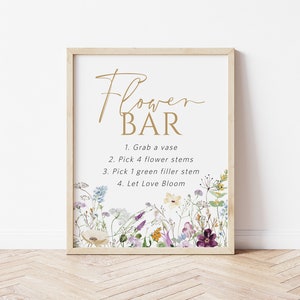 Wildflower Flower Bar Sign, Bouquet Bar Sign, Make a Bouquet Sign ...