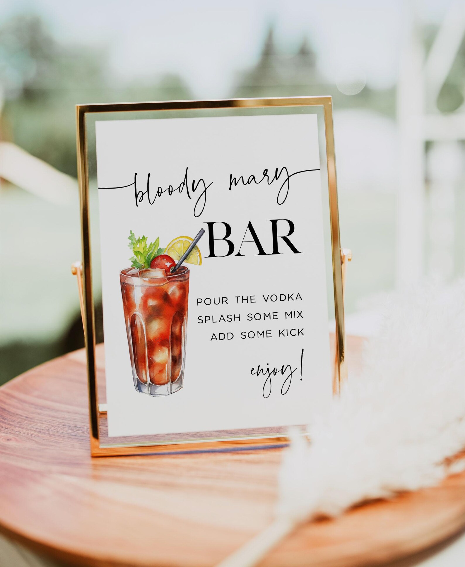 Bloody Mary Bar Sign, Bridal Brunch Bar Sign, Make a Bloody Mary ...