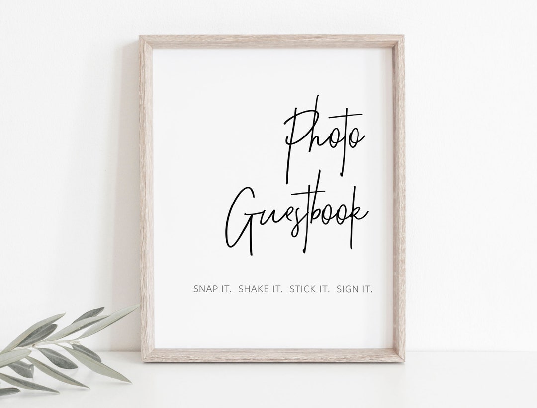 Photo Guestbook Wedding Sign, Wedding Guestbook Sign Template, Modern ...