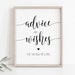Wedding Advice Sign Template, Printable Advice Cards, Wedding Signs ...