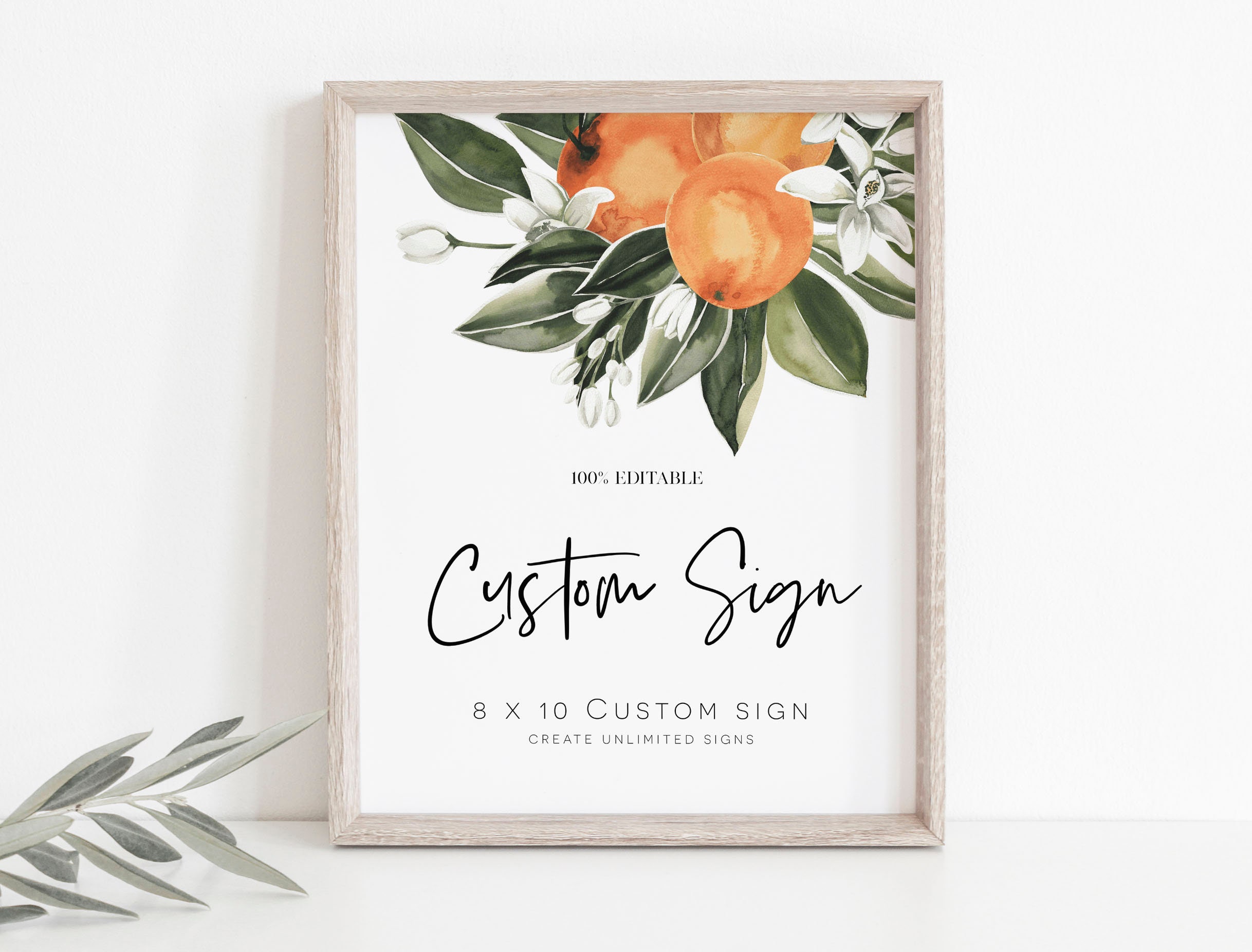Citrus Custom Sign portrait and Landscape Peaches Editable | Etsy