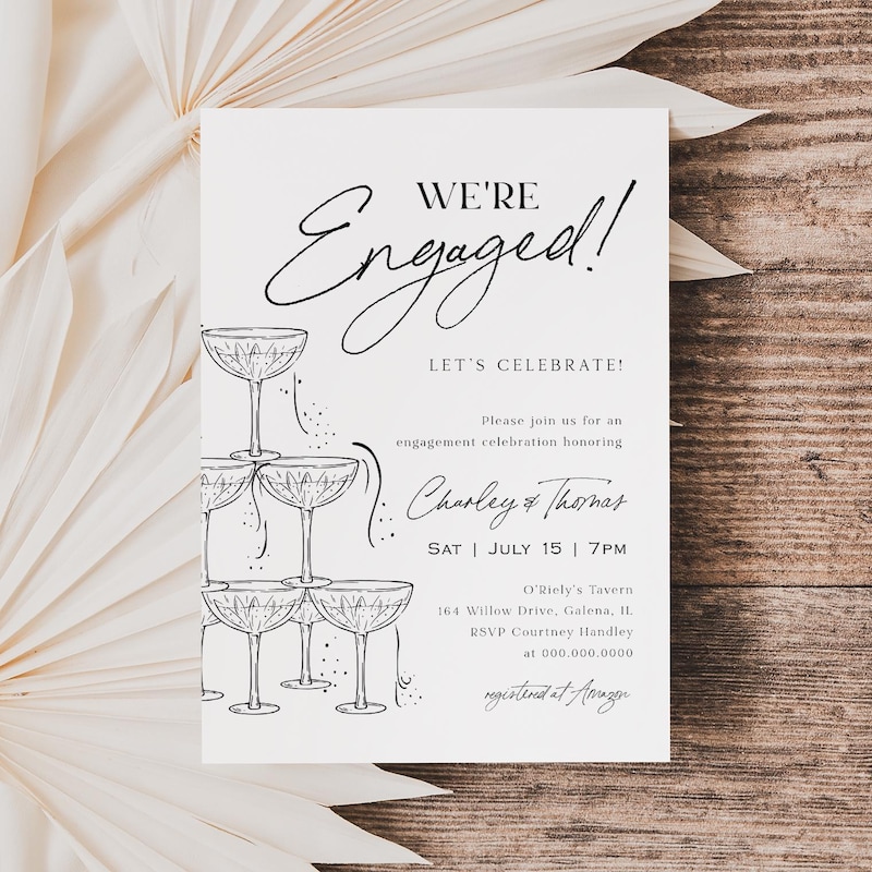 Engaged Digital Invite - Etsy
