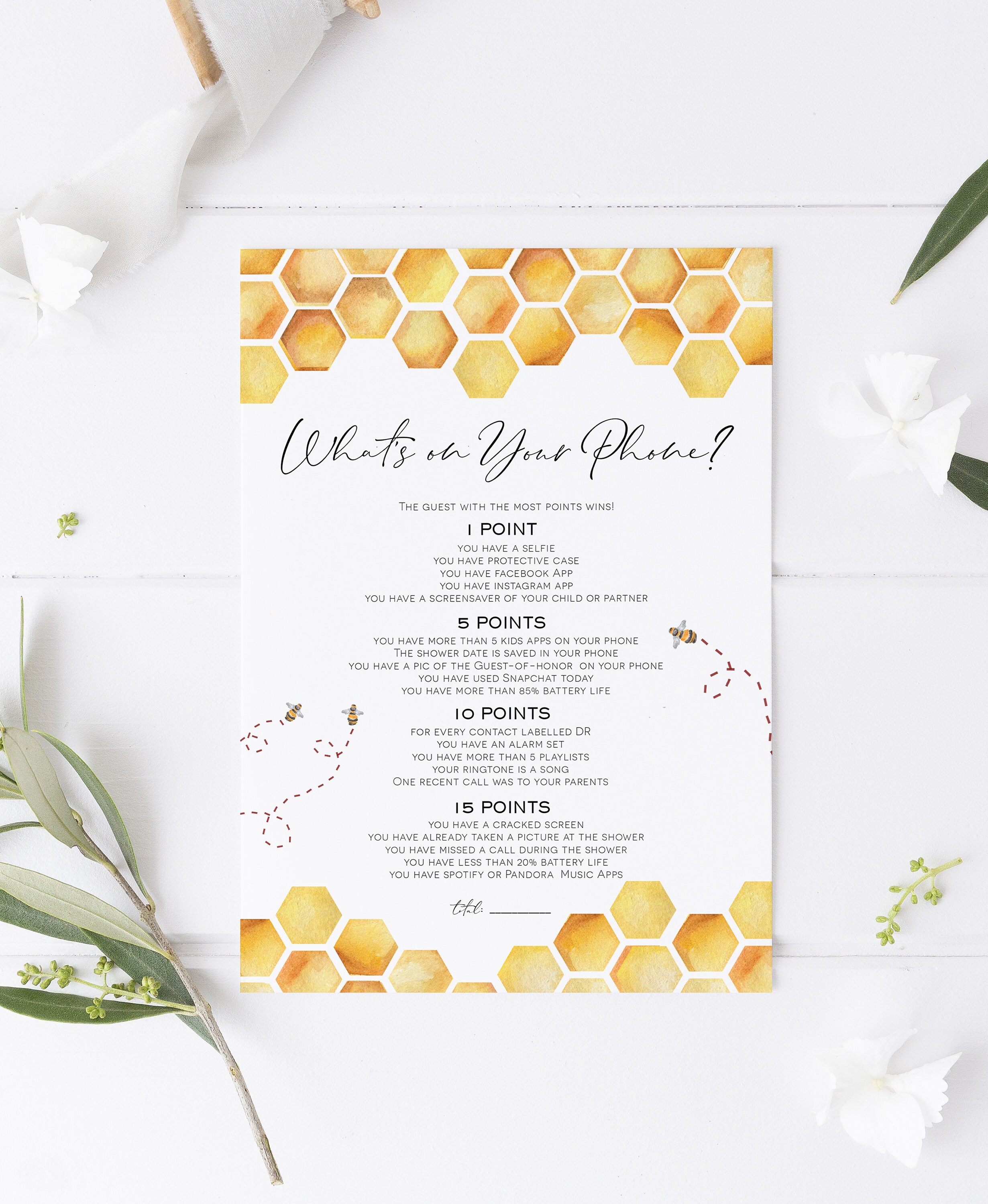 Bee What's on Your Phone Game Printable Phone Apps Game | Etsy